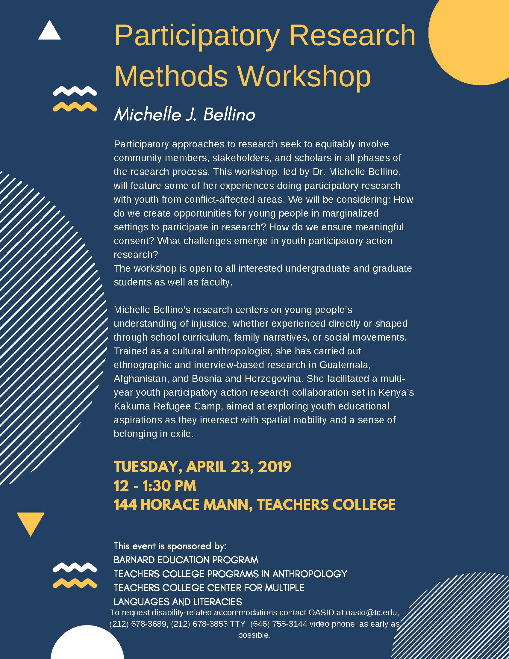 Two Upcoming workshops: Participatory Research Methods and Pedagogical ...